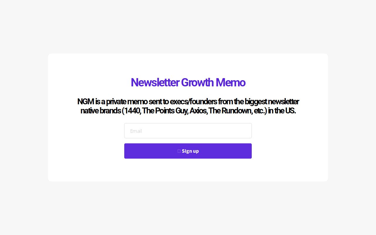 Newsletter growth memo